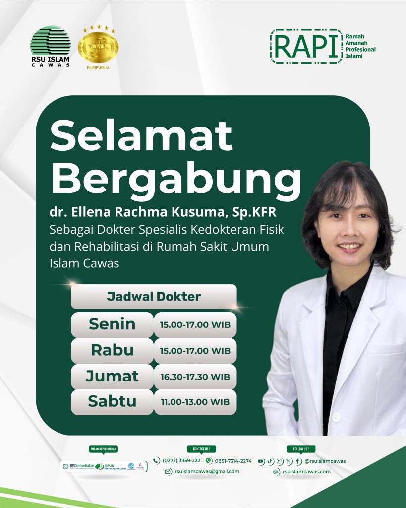 Telah bergabung dr. Ellena Rachma Kusuma, Sp.KFR di RSU Islam Cawas ...